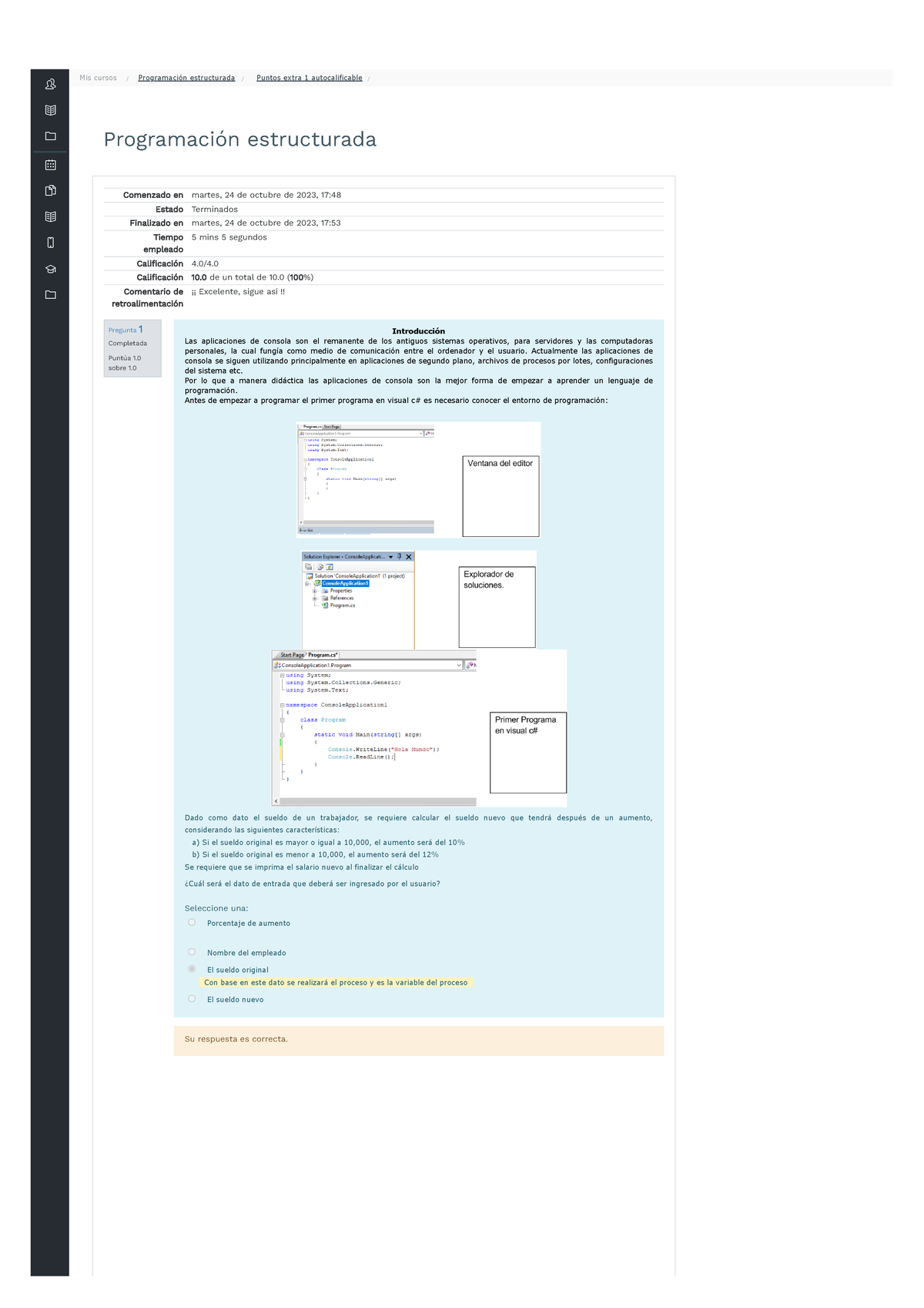 Revisión de Puntos Extra 1 en Programación Estructurada - Studocu