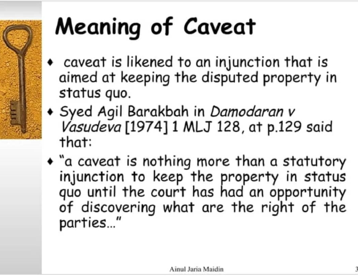 1. Kaveat NJ 1 - HOW TO CAVEAT - Etika Golongan Profesional - Meaning ...