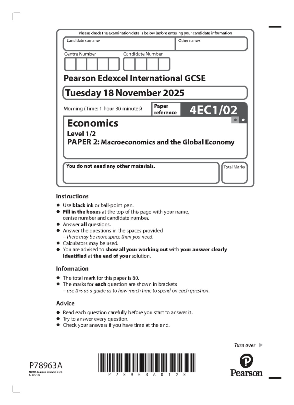 IGCSE Economics 2025 Nov Paper 2: Macroeconomics Exam Details - Studocu