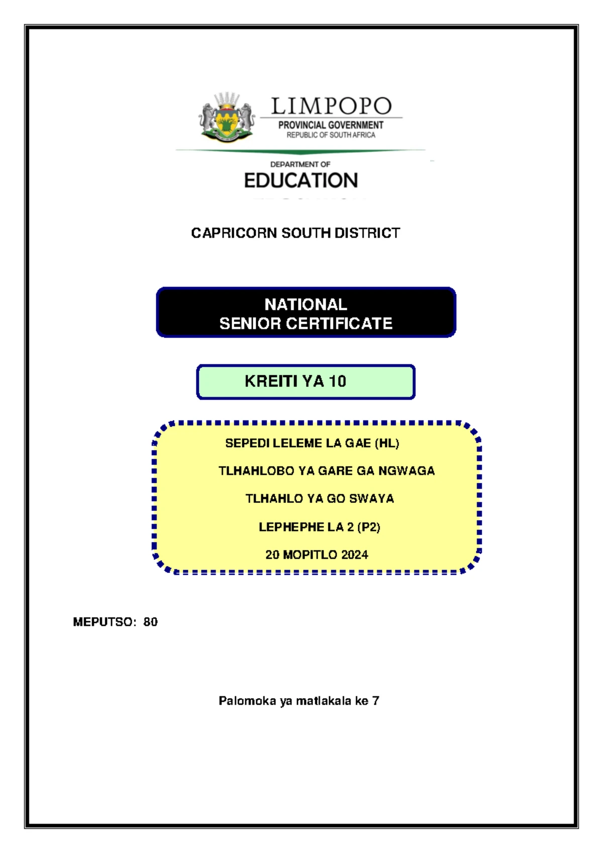Dithutotlaleletso GR12: Medirišo le Mehuta ya Medirišo 2024 - Studocu