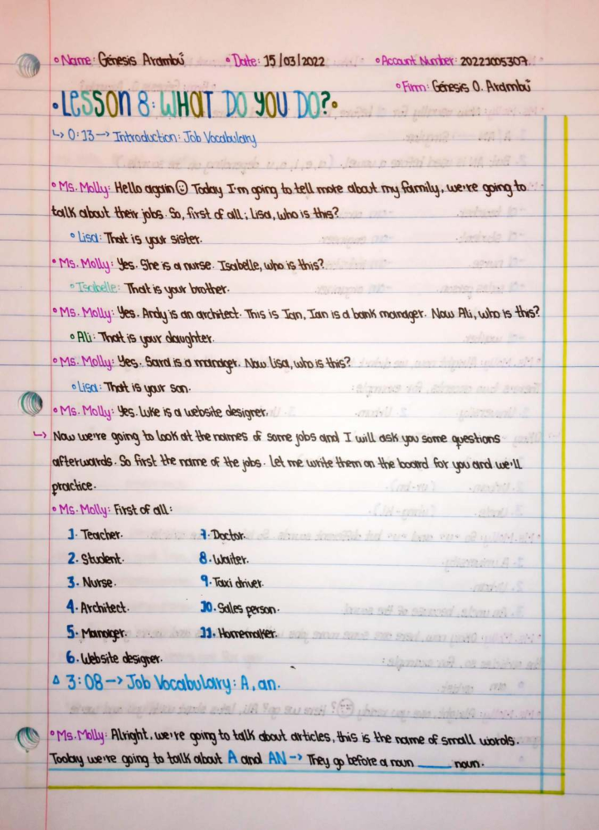 Lesson 8: Job Vocabulary and Simple Present Tense (ENG 101) - Studocu