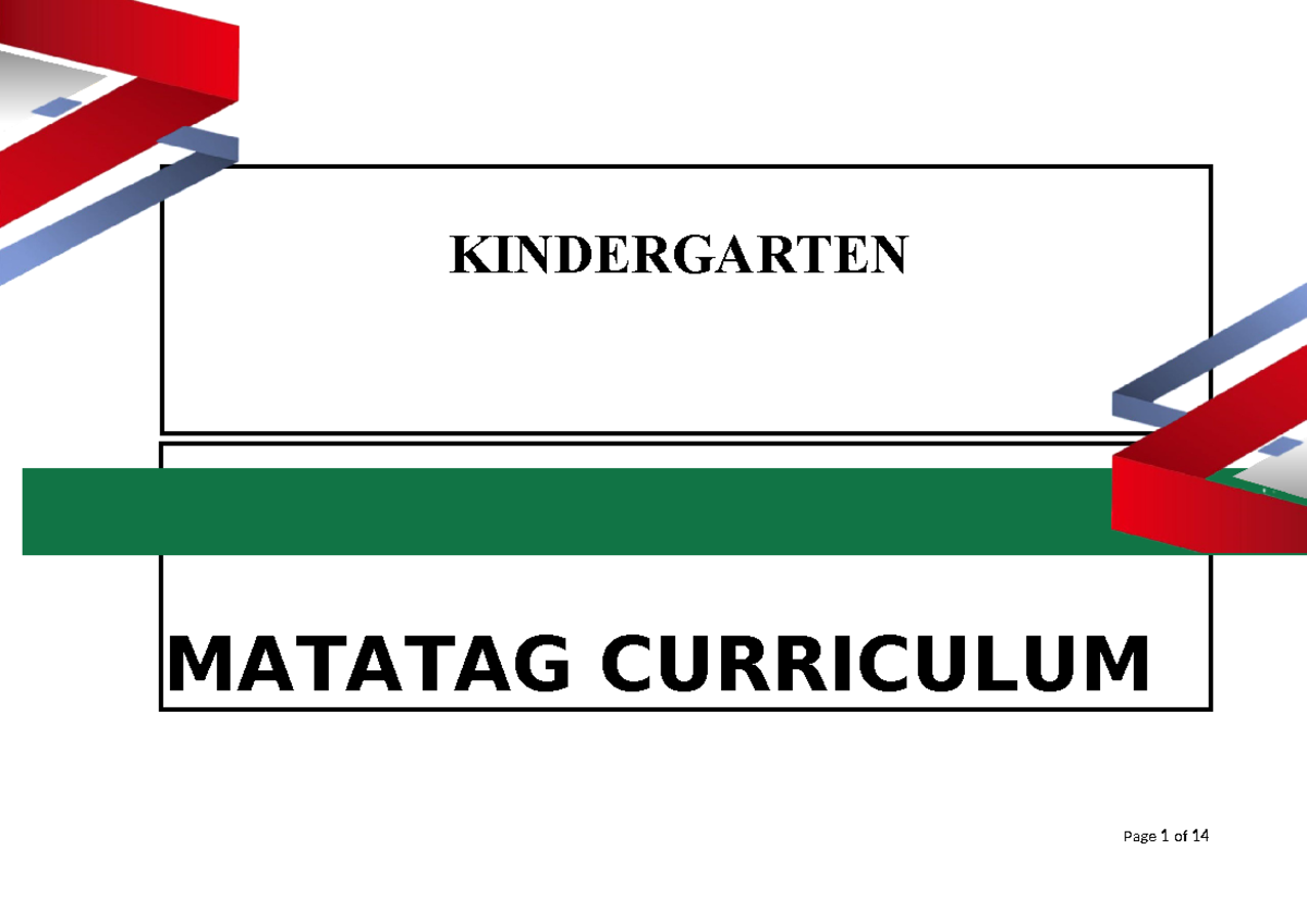 Theme 1: Unpacking Learning Competencies for Kindergarten (KTG) - Studocu