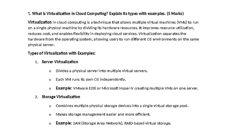 Cloud Computing Virtualization & MapReduce Overview (CS101) - Studocu