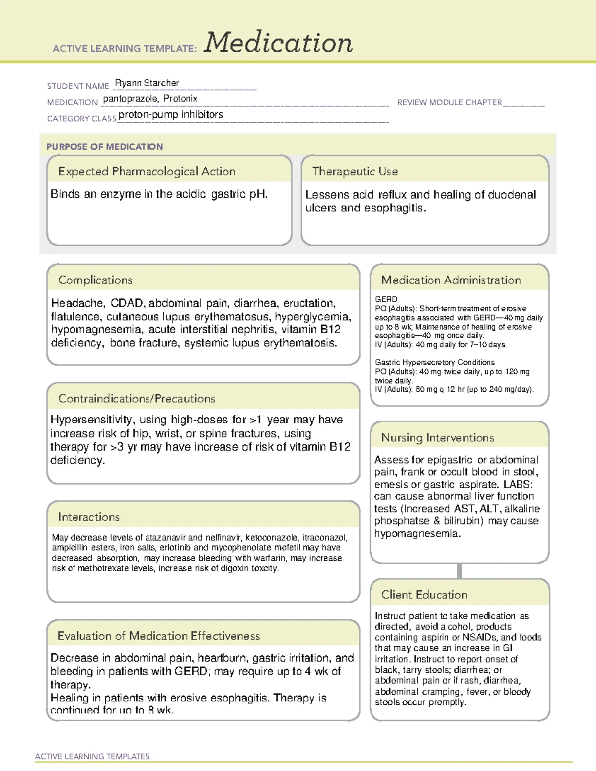 Buspirone - ATI Med card - ACTIVE LEARNING TEMPLATES THERAPEUTIC ...