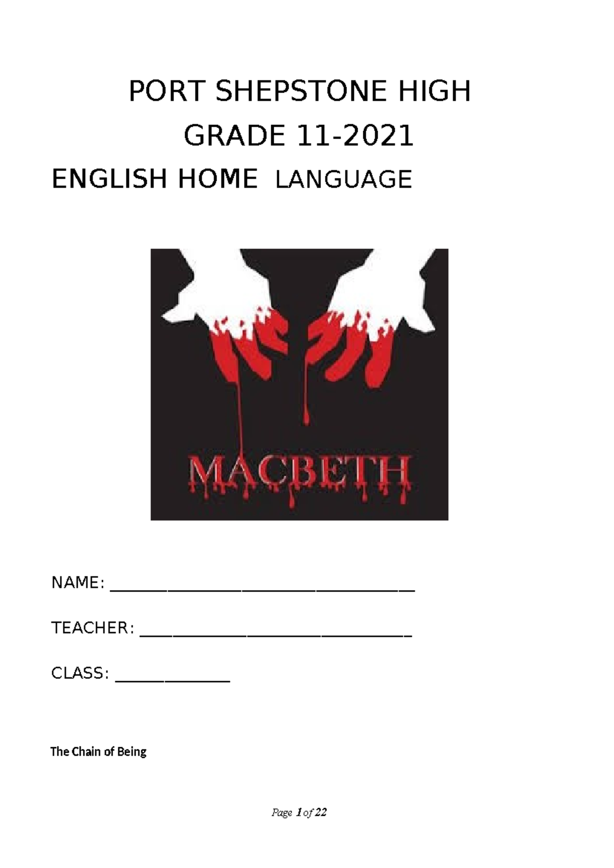 11 ENG Macbeth Study Guide & Analysis 2021 - Studocu