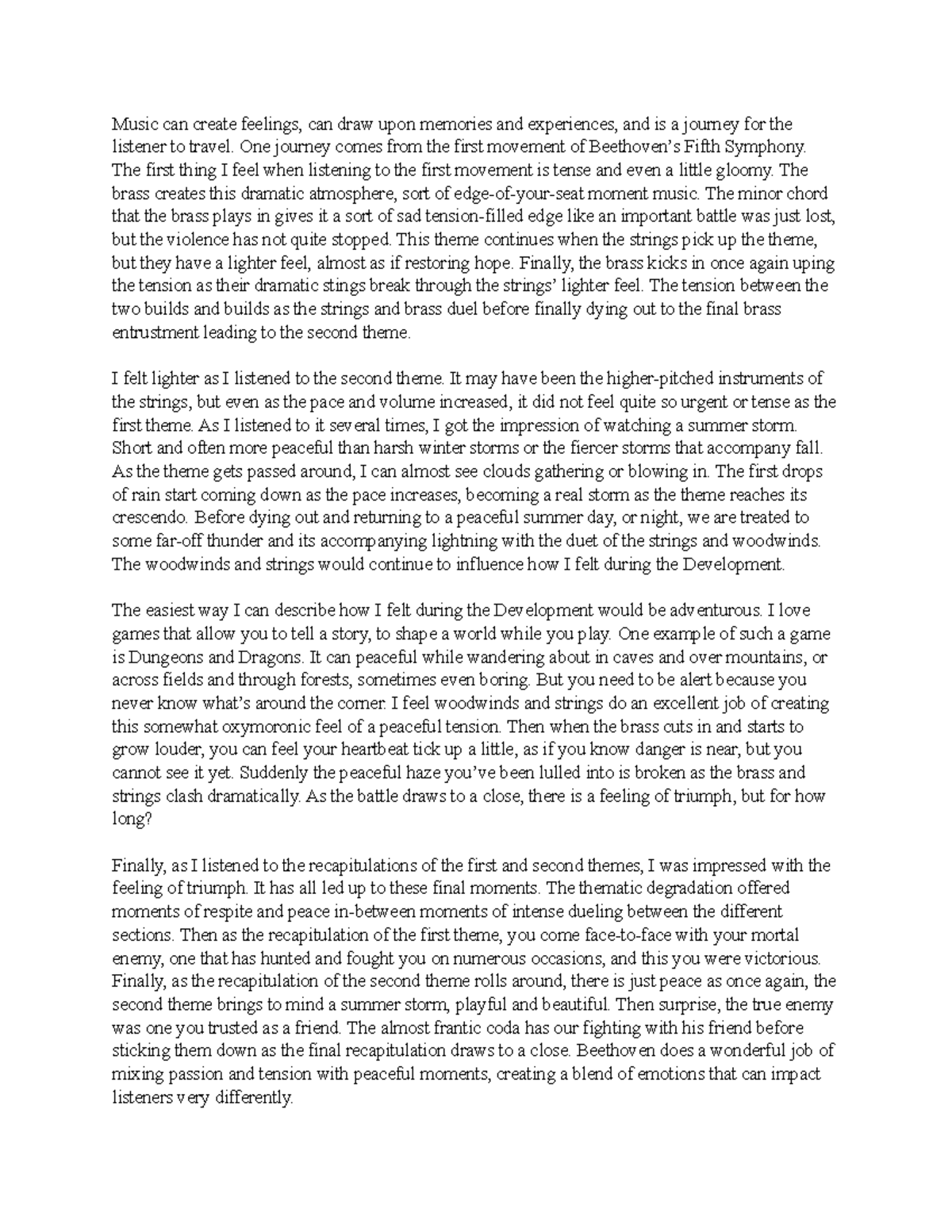 W10 Essay Expressing Emotions in Cognitive Terms - Music can create ...