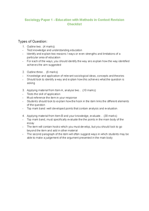 Education Policy 30 marks essay - Marketisation - Year 1 Exam Practice ...