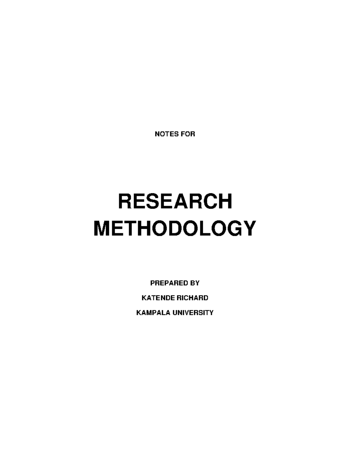 Research Methodology Notes: A Comprehensive Guide for Students - Studocu
