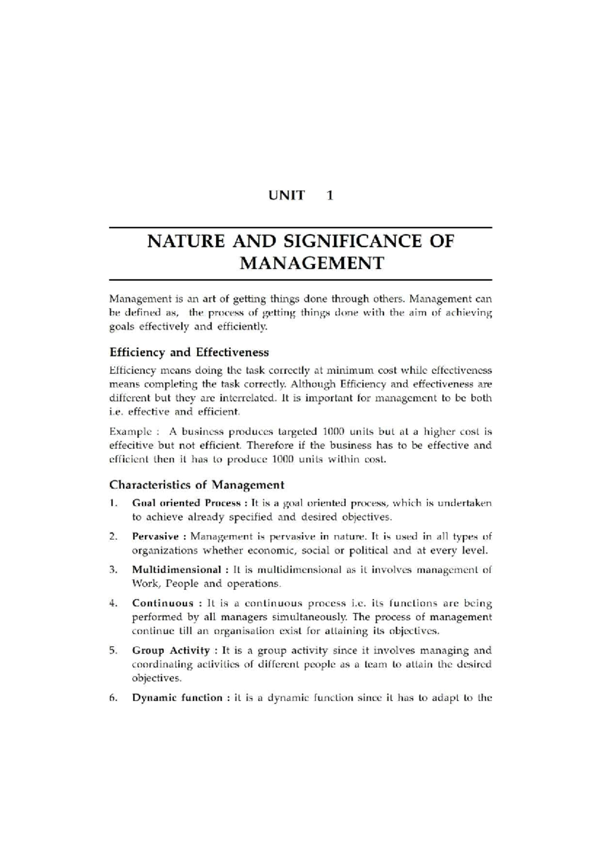Bst Ch 5-7: Nature, Principles & Environment of Management - Studocu