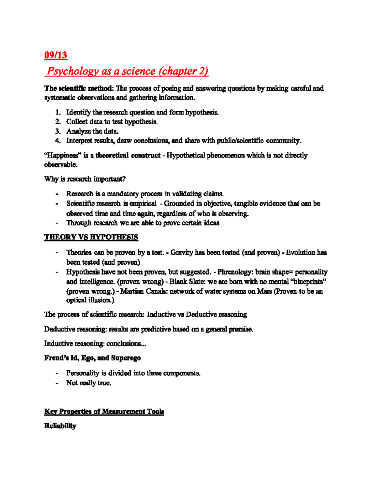 PSYCH 100 Chapter 2-6: Scientific Method, Research, and Learning - Studocu