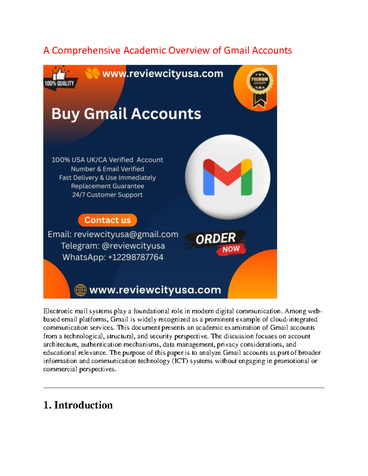 Gmail Accounts: An Academic Analysis of Digital Communication Systems ...