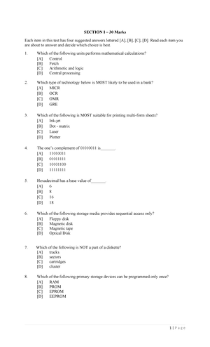 CSEC INFO.TECH Paper 2 JAN 2023 - CSEC Information Technology - Studocu