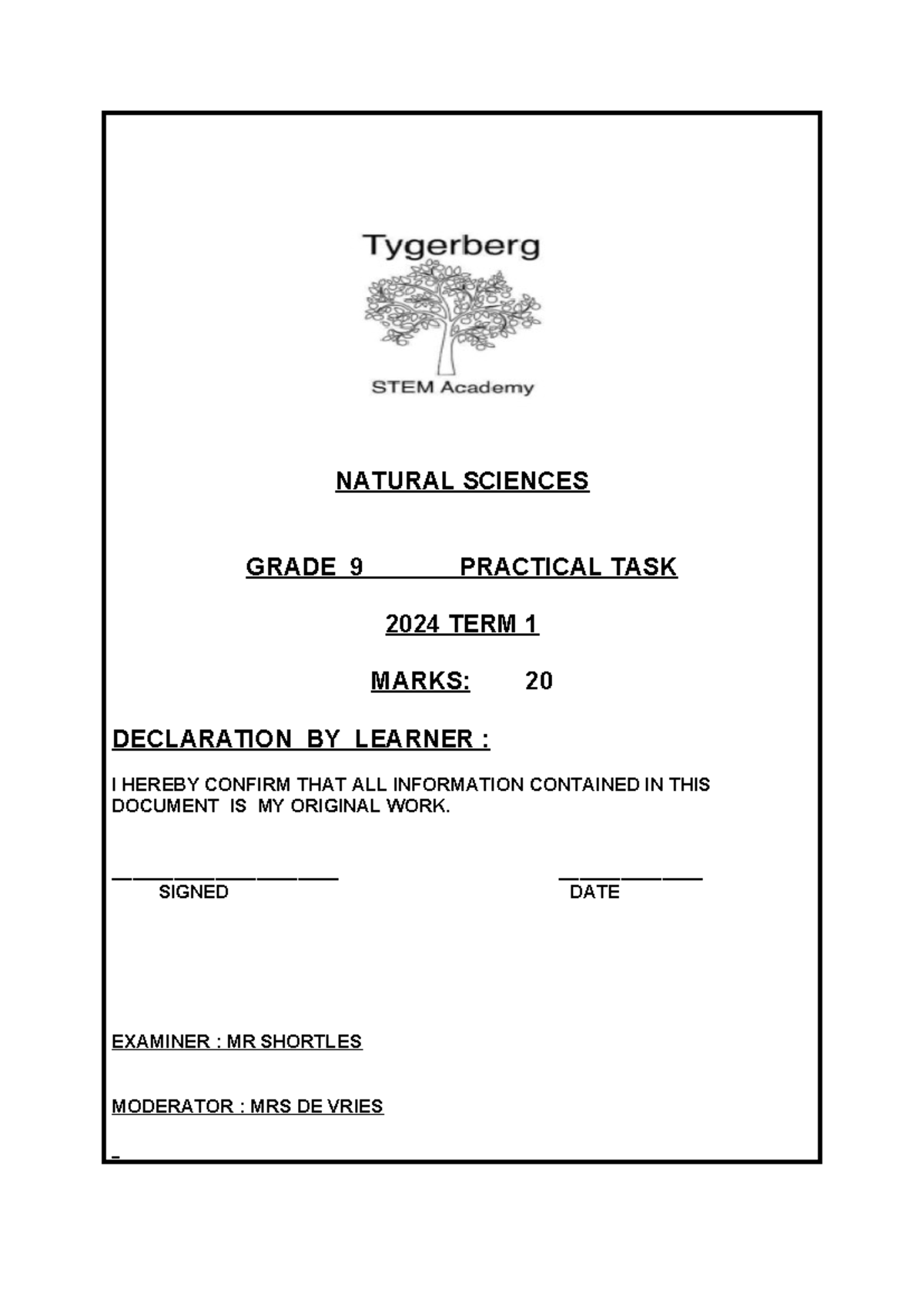 9NS Grade 9 Term 1 Practical Task: Body Systems and Health - Studocu