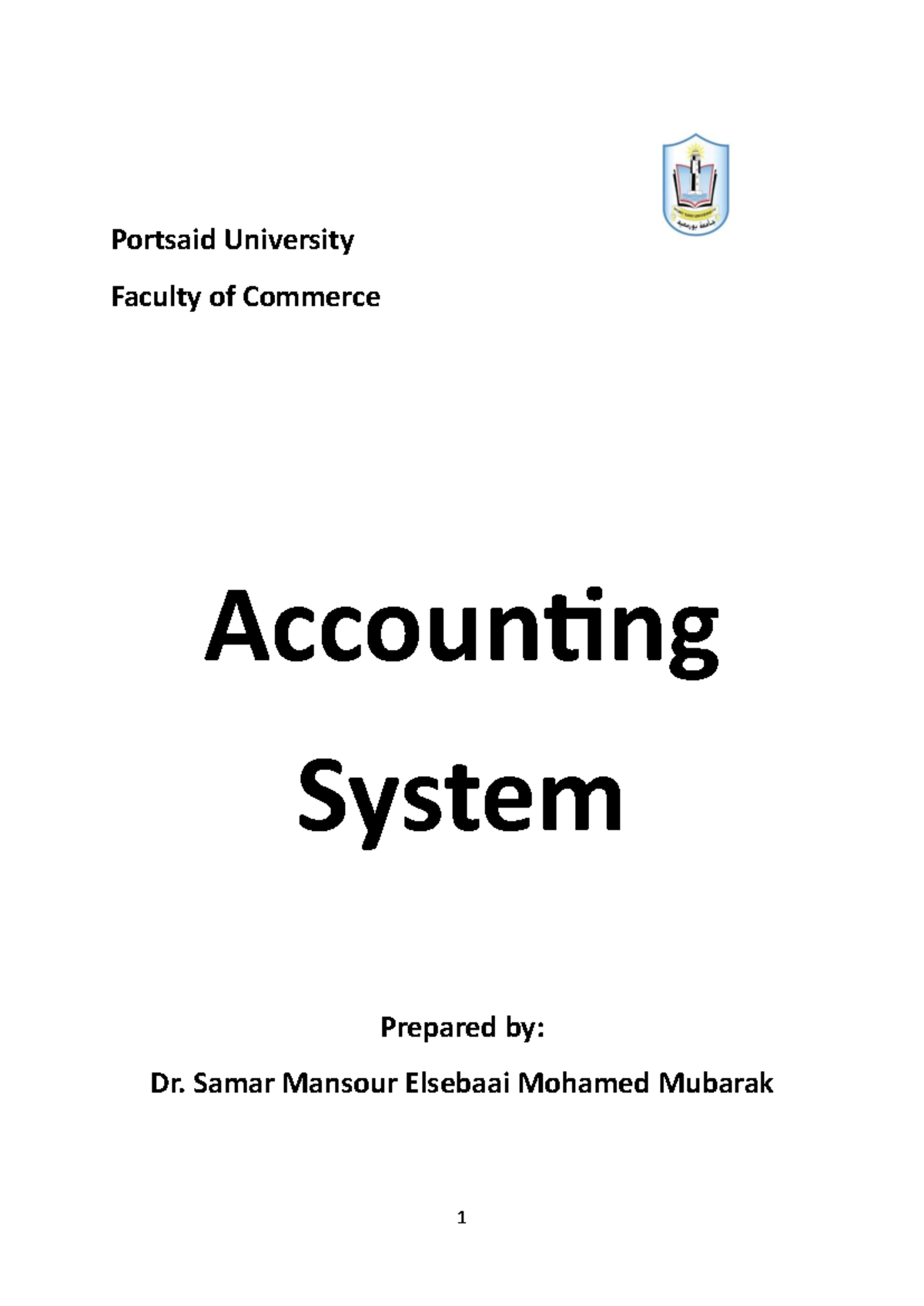 Accounting Systems-EACC426 - Portsaid University Faculty of Commerce ...