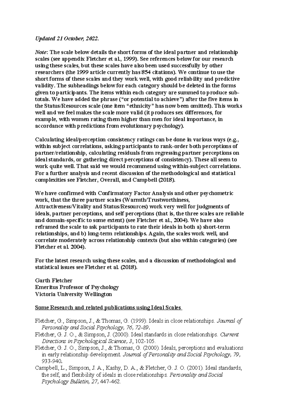 Ideal Standards Scales: Insights and Methodological Considerations ...