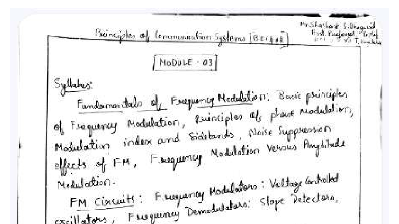 BECAUS Communication Systems: Frequency Modulation Fundamentals - Studocu
