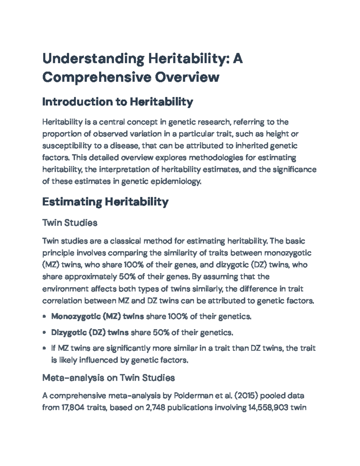 Comprehensive Overview of Heritability: Methods and Insights ...