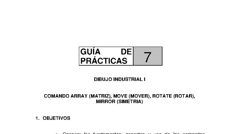 GUÍA DE PRÁCTICAS 7: DIBUJO INDUSTRIAL I - COMANDOS ARRAY, MOVE, ROTATE ...