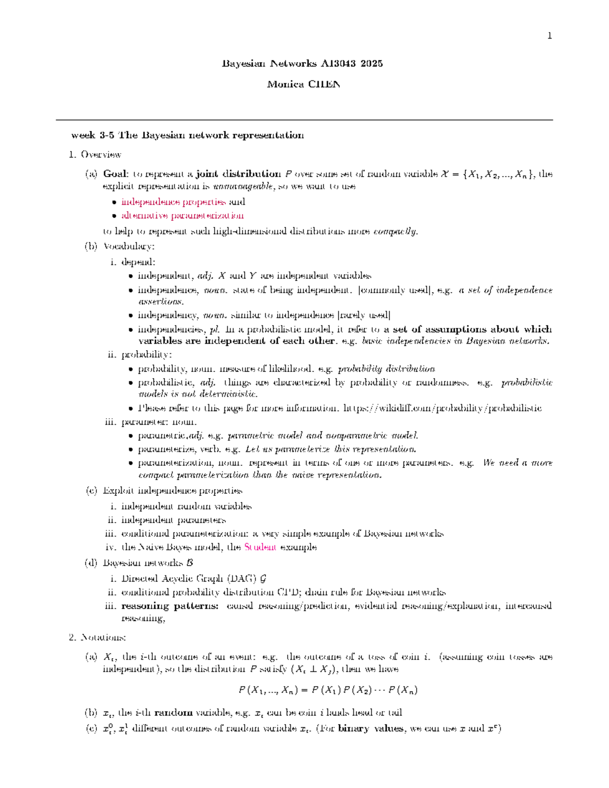 Bayesian Networks Overview and Applications AI3043 Final Exam 2025 ...