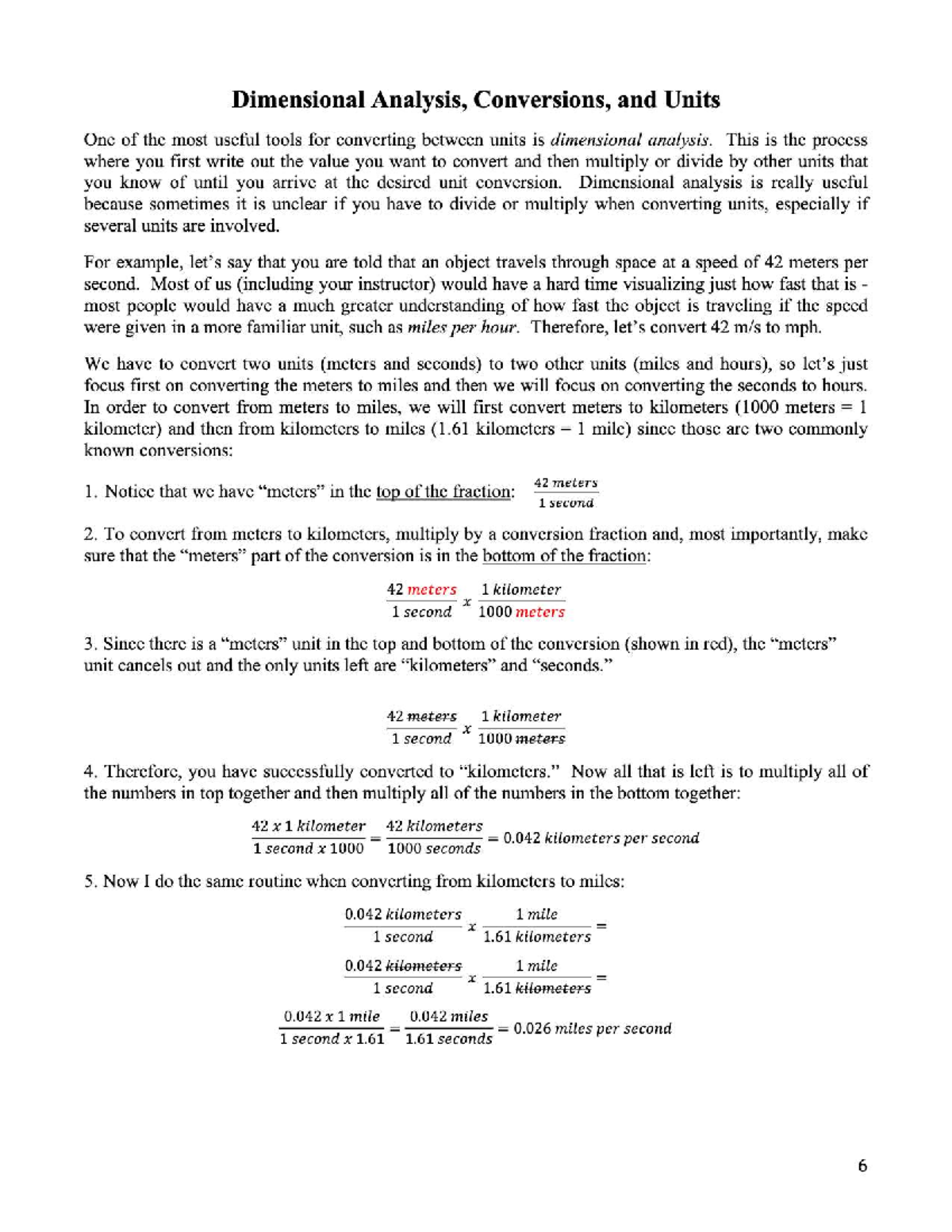 Math - Basic Math Conversion Worksheet: Dimensional Analysis Guide ...