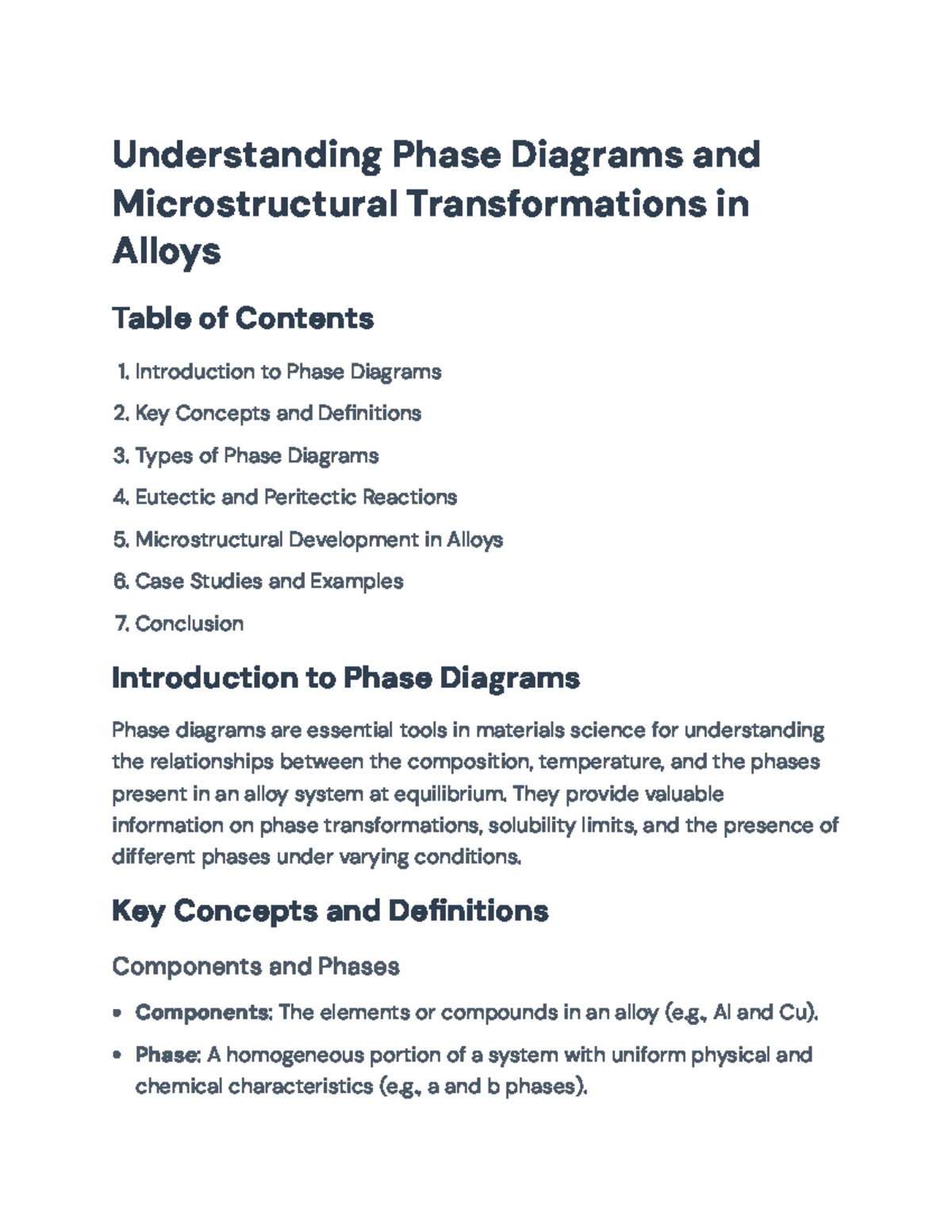 Understanding Phase Diagrams and Microstructural Transformations in ...