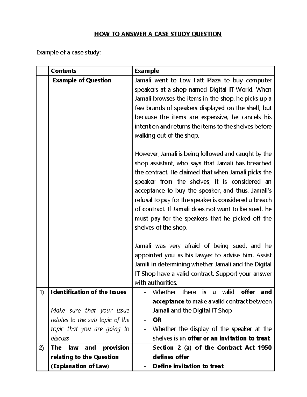 HOW TO Answer A CASE Study Questions - HOW TO ANSWER A CASE STUDY ...