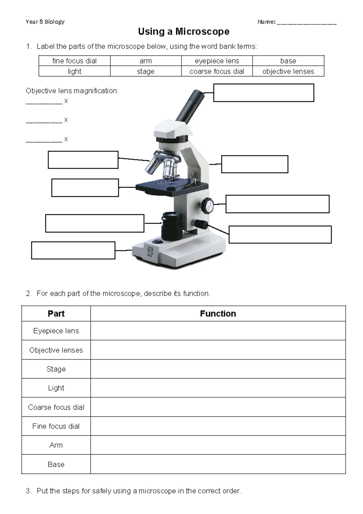 Year 8 Biology 13 9a Specialised Cells Part 2 Worksheet - Studocu