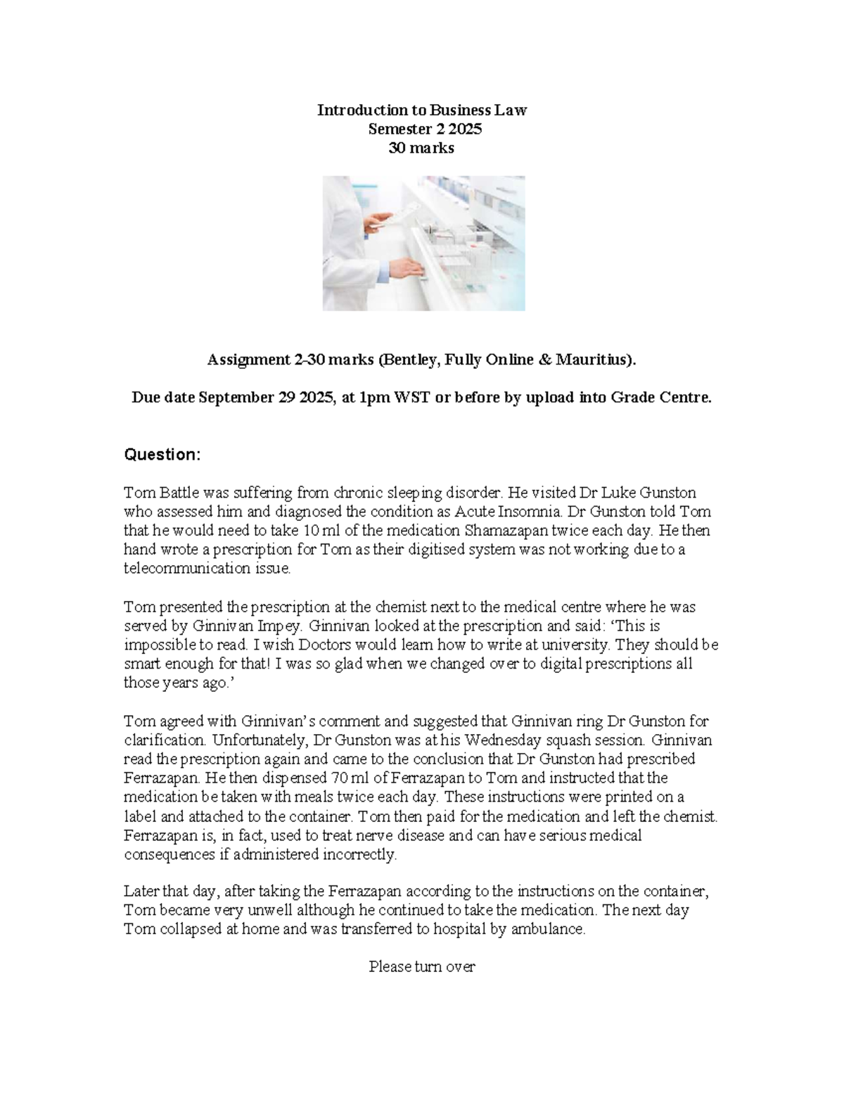 IBL225 Assignment 2: Case Study on Prescription Errors - Studocu