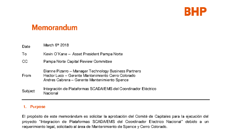 MEMO: Integración de Plataformas del Coordinador Eléctrico Nacional ...