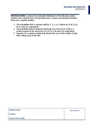 Module for Statistics and Probability Grade 11 Core Subject in ...
