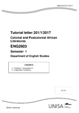 ENG2602 - Unisa - Genres in Literature and Language : Theory , - Studocu