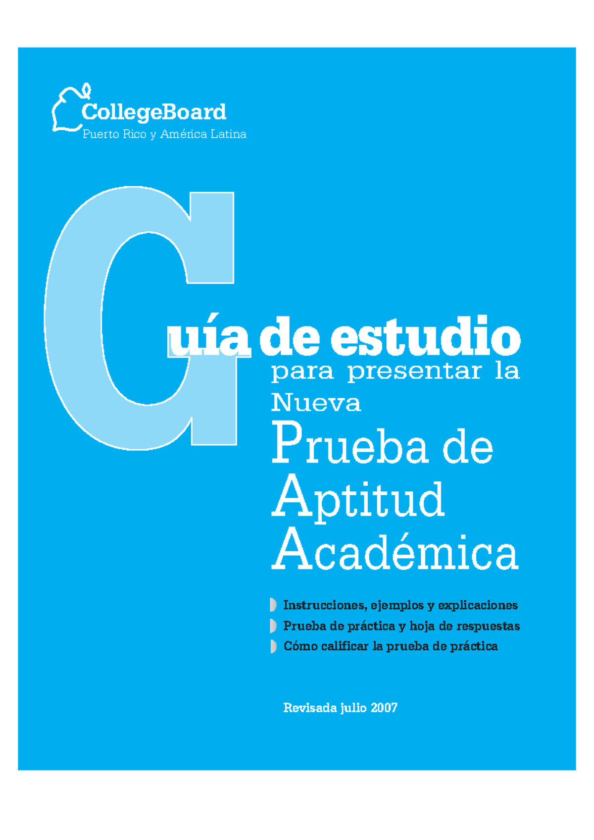 Guía de Estudio para la PAA - Prueba de Aptitud Académica - Studocu