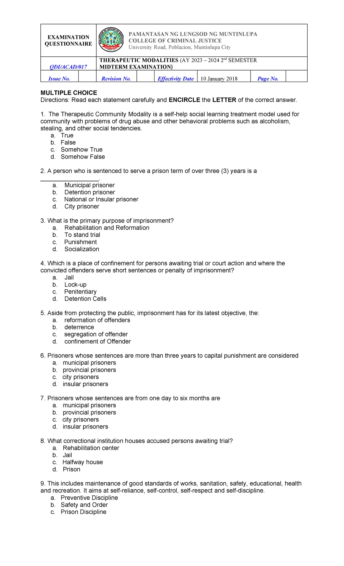 IRF Blank - IRF FORM - Philippine National Police INCIDENT RECORD FORM ...