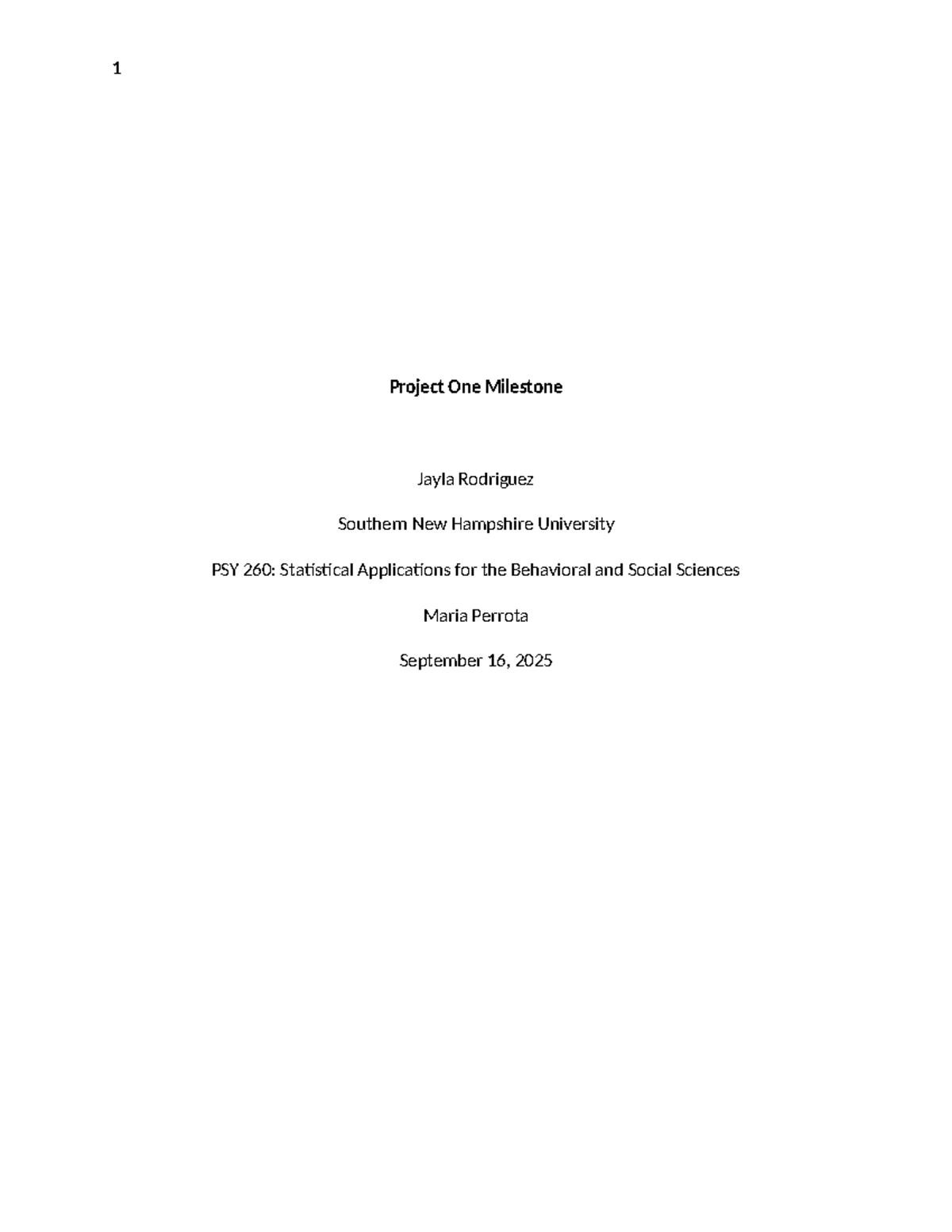 PSY 260 Project One Milestone: Scales of Measurement & Statistics - Studocu