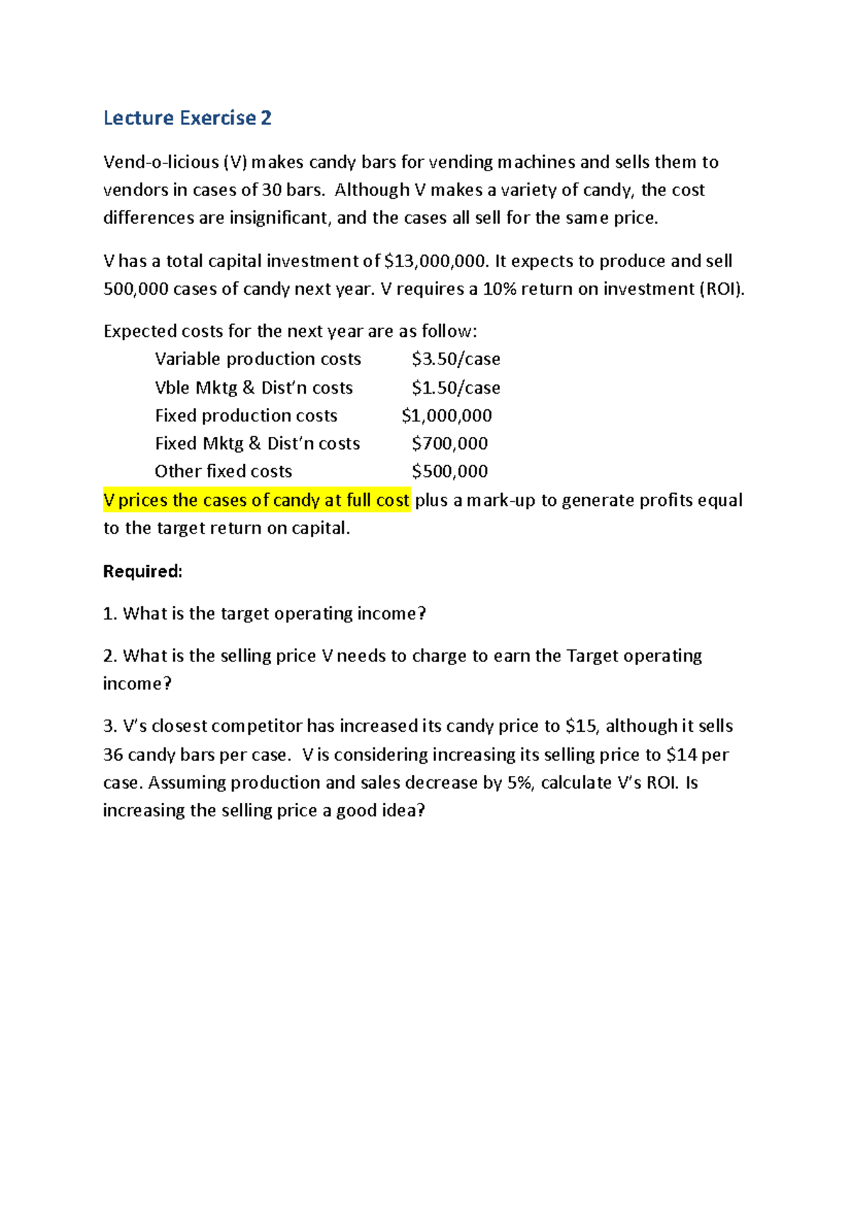 ACCT3104 - Lecture 4 - Solutions to Exercise 2 Analysis - Studocu