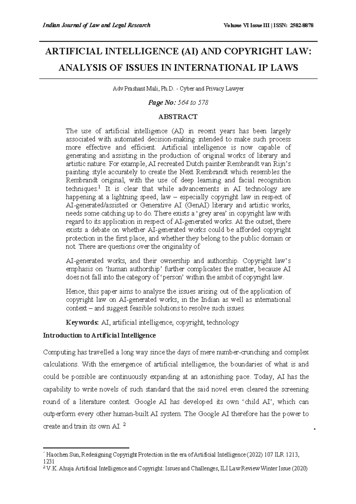 Artificial Intelligence (AI) & Copyright Law: Global IP Issues Analysis ...
