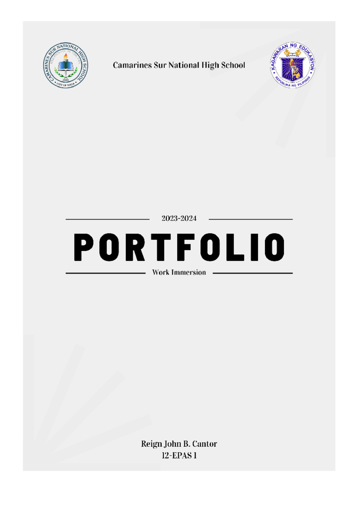 Portfolio of Work Immersion Experience: SHS Program Insights - Studocu