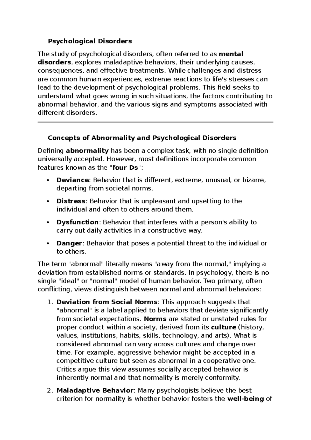 Psychological Disorders: Understanding Abnormal Behavior and Treatments ...