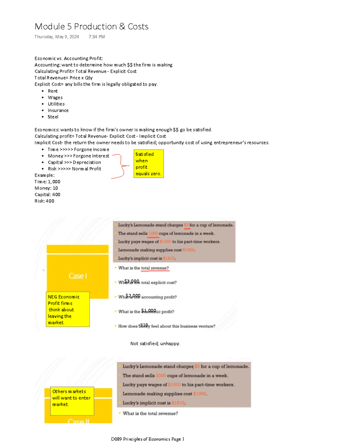 Module 5 Production & Costs - Economic vs. Accounting Profit ...
