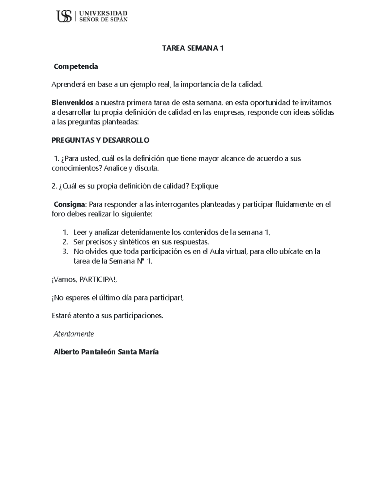 Tarea Sem 01: Definición y Análisis de Calidad en Empresas - Studocu