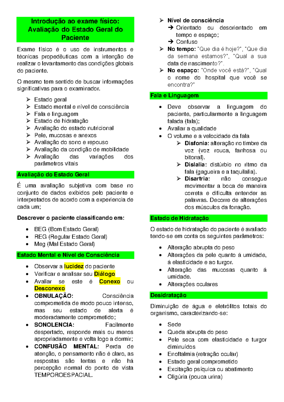 Avaliação do estado geral do paciente - Semiologia e semiotécnica ...