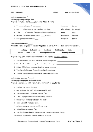 Brainy 4 Unit Test 6 B - Listening and Vocabulary Exercises - Studocu