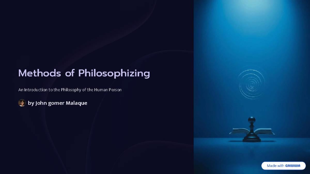 Methods of Philosophizing: An Intro to Human Philosophy - Studocu