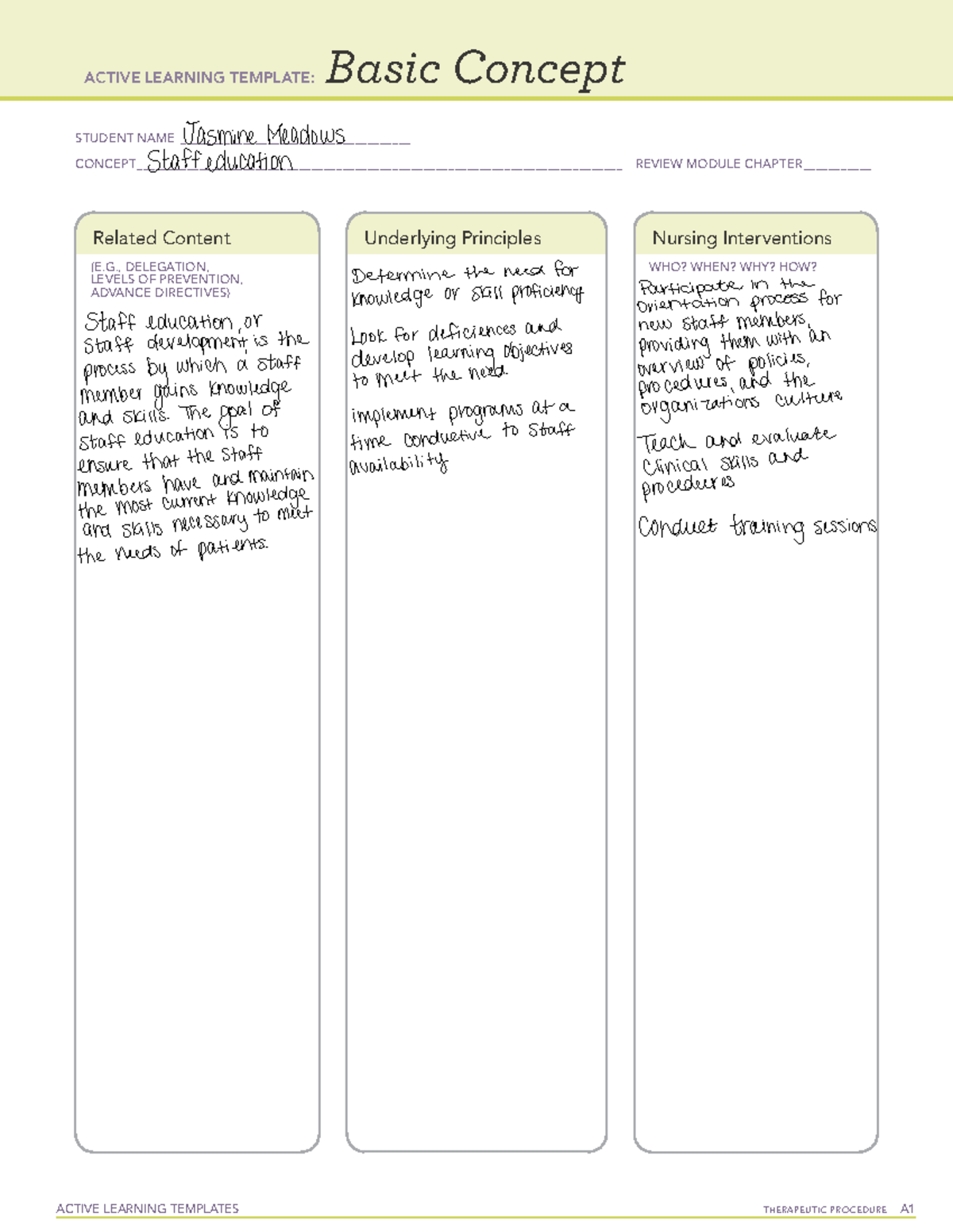 ATI Staff Education Active Learning Template: Overview & Skills - Studocu
