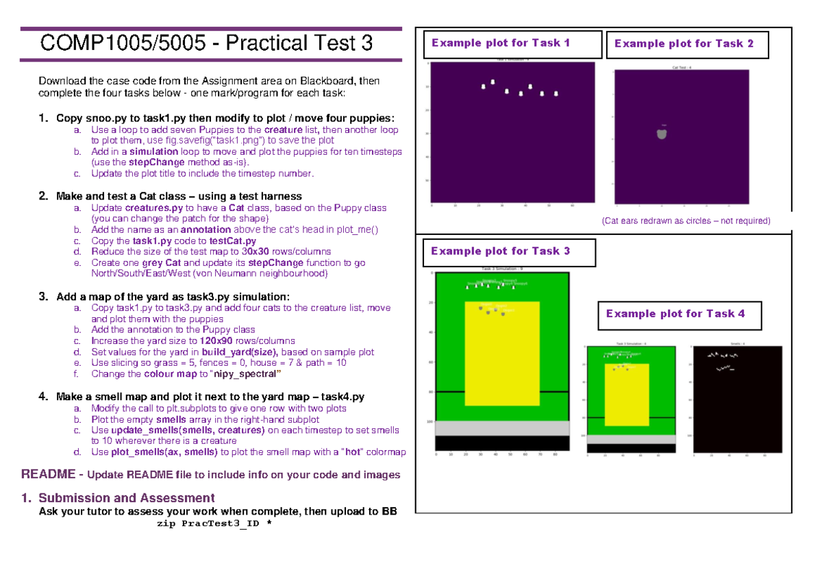 Practical Test 3b-2 (COMP1005/5005) - Puppy & Cat Simulation Tasks ...