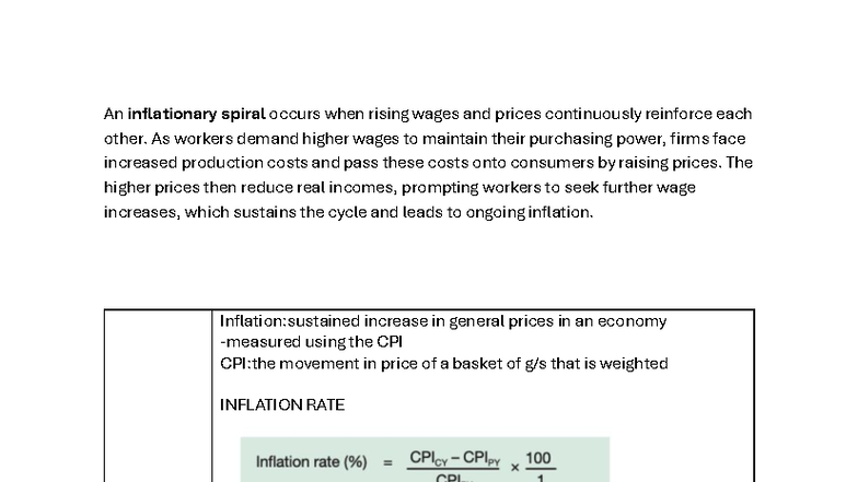 Inflation - Comprehensive Study Notes on Economic Impacts and Policies ...