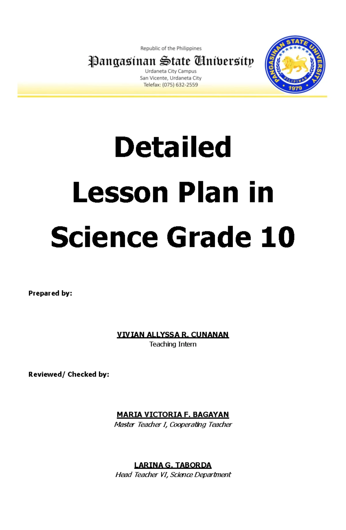 Boyle's Law Detailed Lesson Plan for Grade 10 Science - Studocu