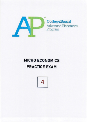 2013 AP Micro Past Exam - Microeconomics Practice Exam ####### From the ...