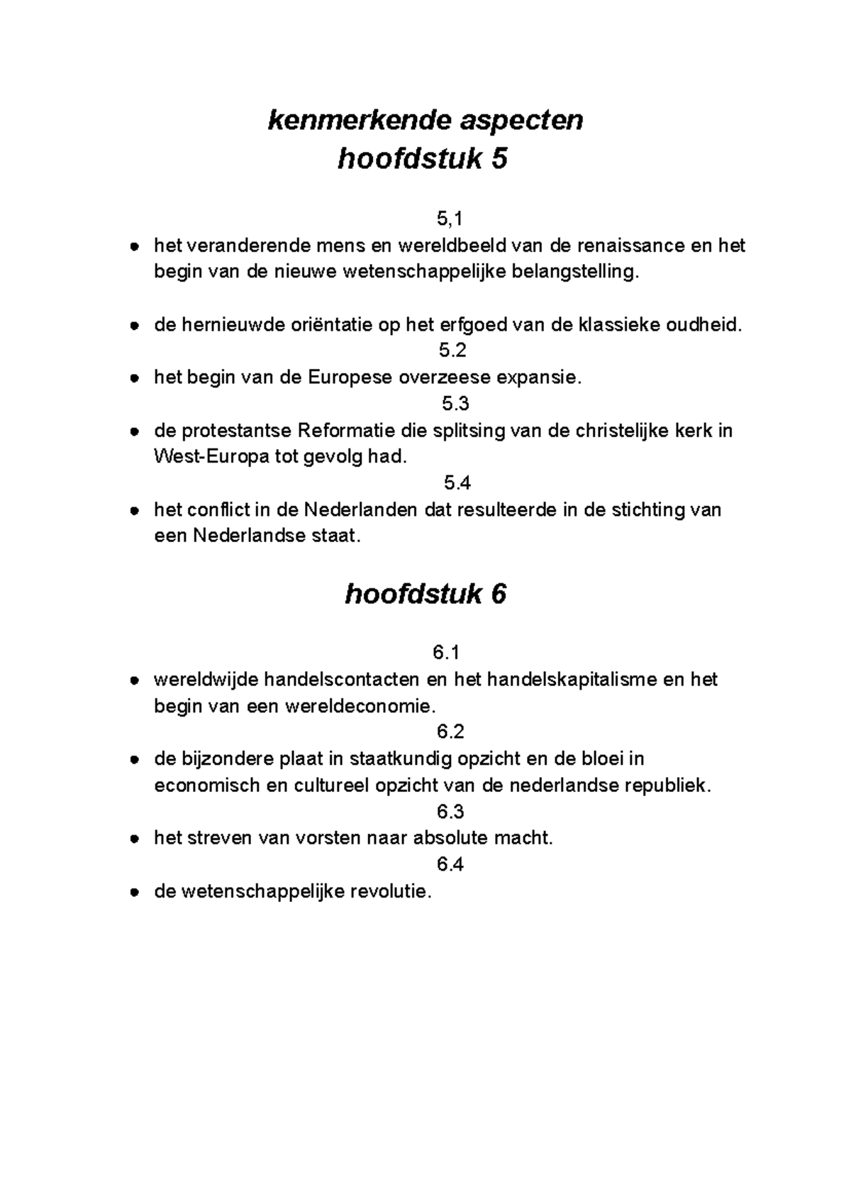 Kenmerkende Aspecten van de Geschiedenis - Hoofdstukken 5 t/m 8 ...