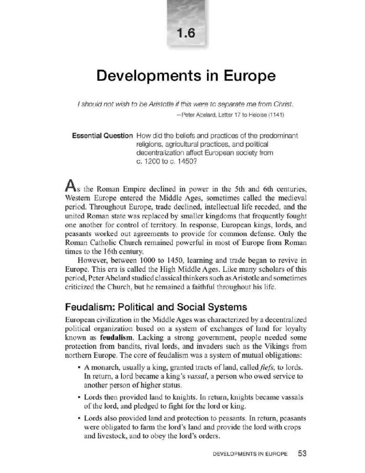 1.6 Developments in Europe: Religion, Feudalism, and Society (1200-1450 ...